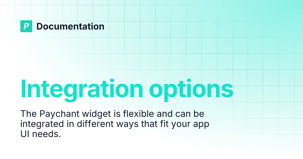 Integration options | Documentation